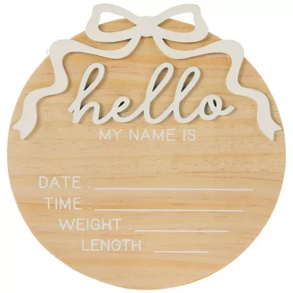 Wall Decor | Hello Birth Announcement Wood Wall Decor | Poshmark